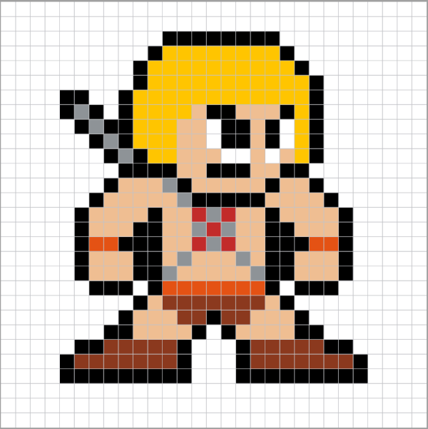 Patrones Hama Beads He-ManHe-man 【 Pixel Real