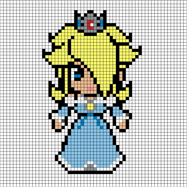 Patrones Hama Beads de Princesa Rosalina - MarioBros 【 Pixel Real