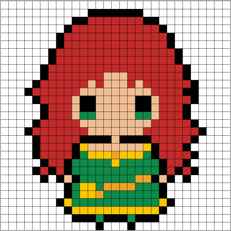 Patrones Hama Beads Princesas Disney - Merida 【 Pixel Real
